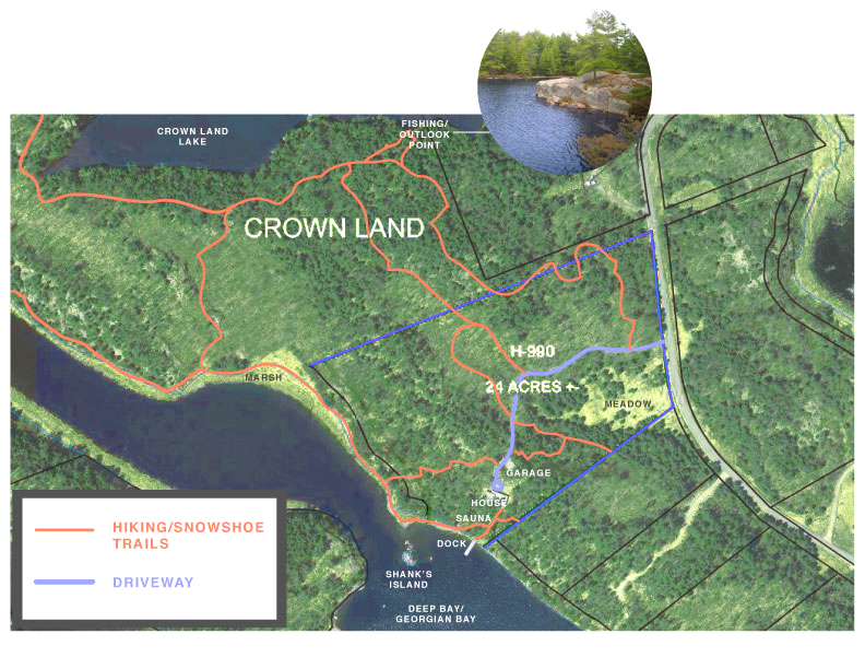 H-990-aerial_trailmap | Parry Sound and Georgian Bay Real Estate